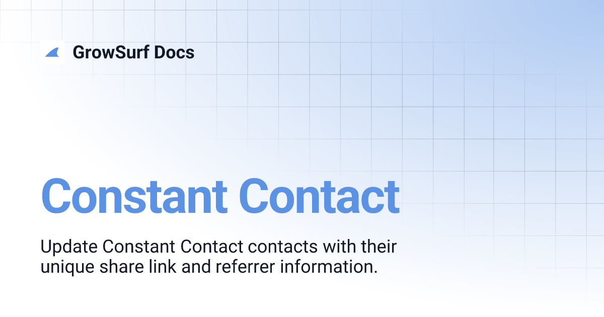 Constant Contact | GrowSurf Docs